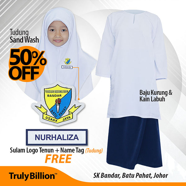 TUDUNG SAND WASH X 1 HELAI + BAJU KURUNG & KAIN LABUH X 1 SET (SKBDRBP ...
